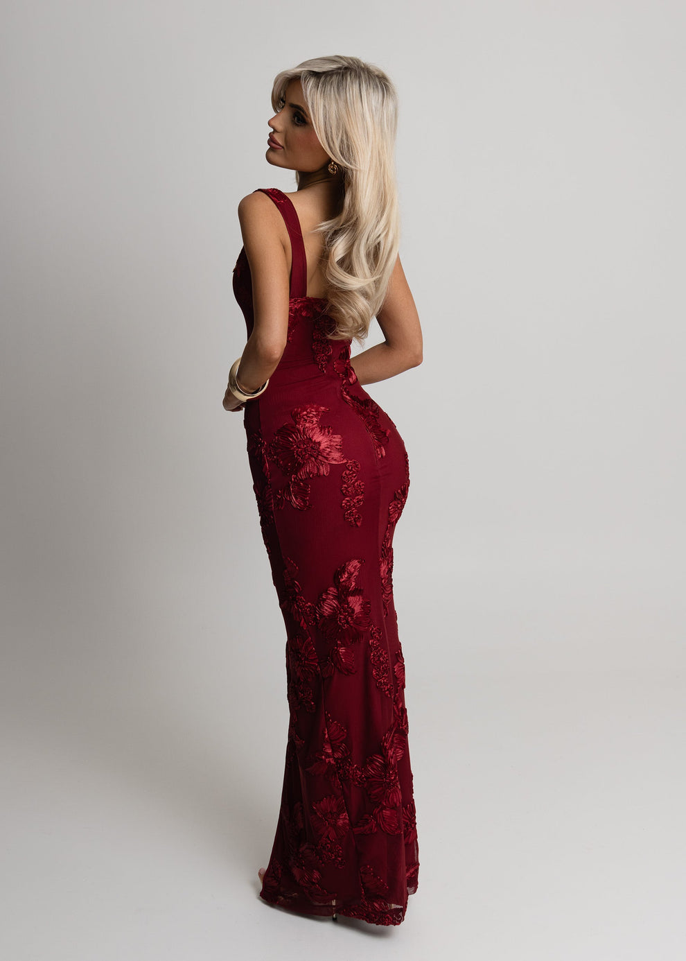 DALIA - Flower Maxi Dress - Wine – Dalia Style